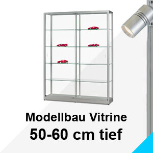 Modellbau Vitrine 50-60 cm tief » glas-moebel.shop
